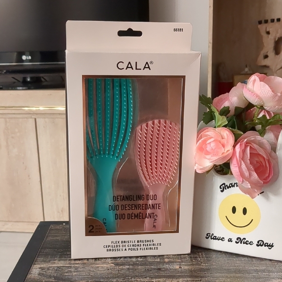 Cala | Hair | Cala Detangling Duo Flex Bristle Brushes Teal And Pink ...